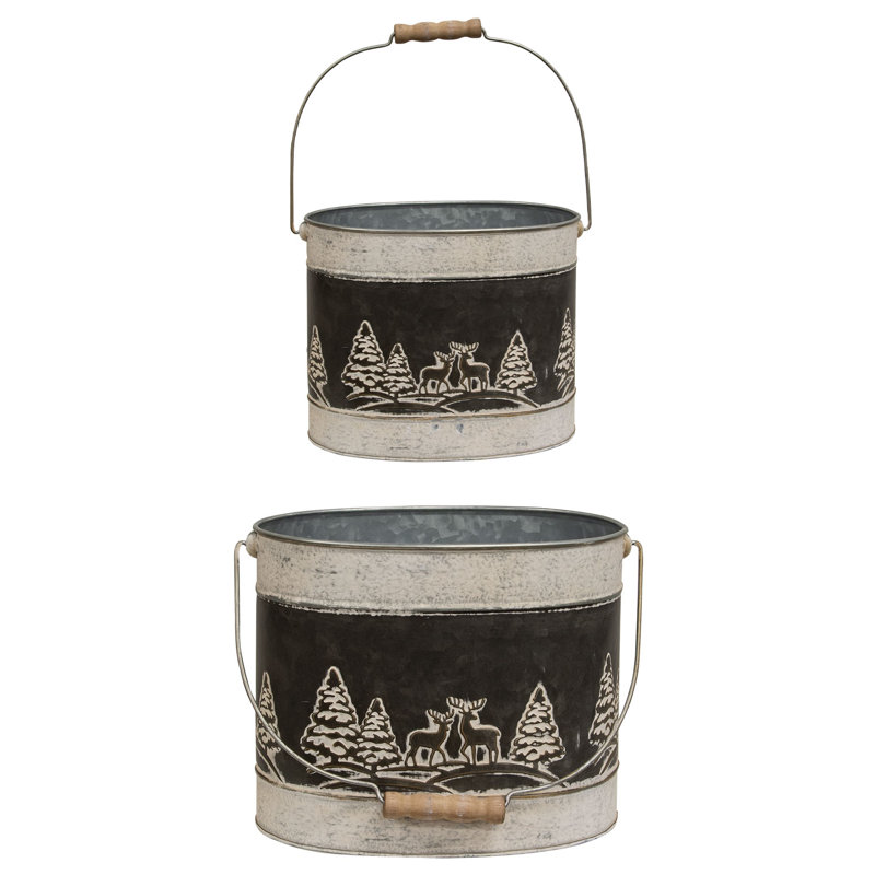 Millwood Pines Metal Bucket | Wayfair